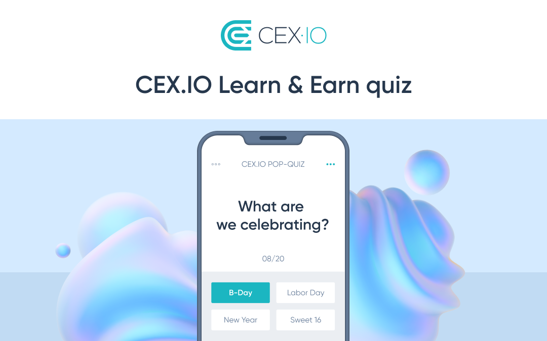 CEX.IO Learn & Earn quiz dedicated to CEX.IO 8th domain birthday